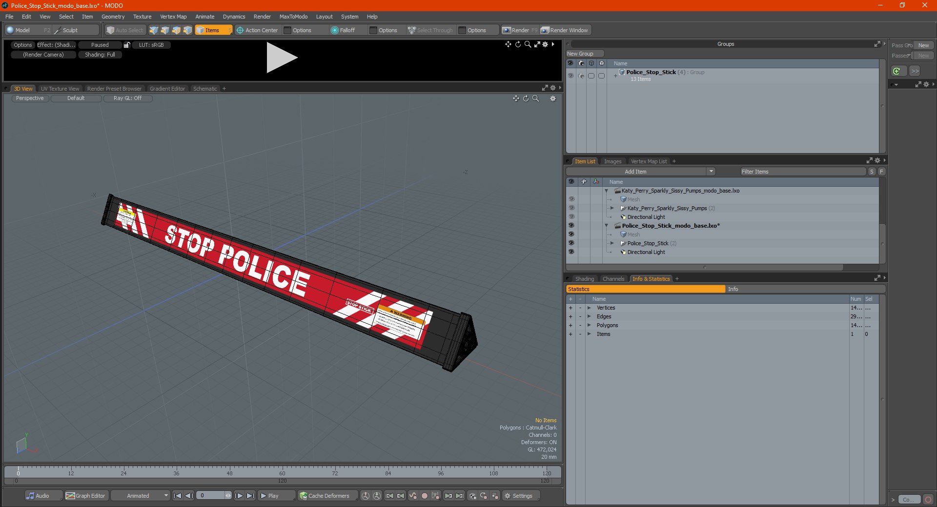 3D Police Stop Stick - TurboSquid 1831202