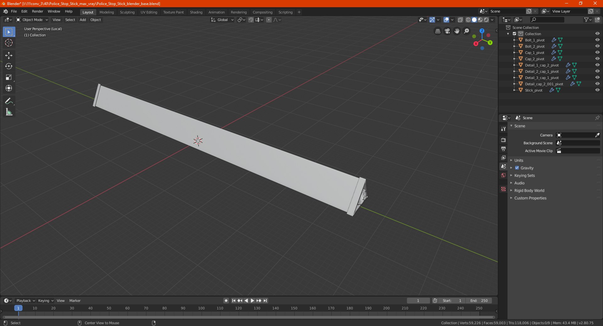 3D Police Stop Stick - TurboSquid 1831202