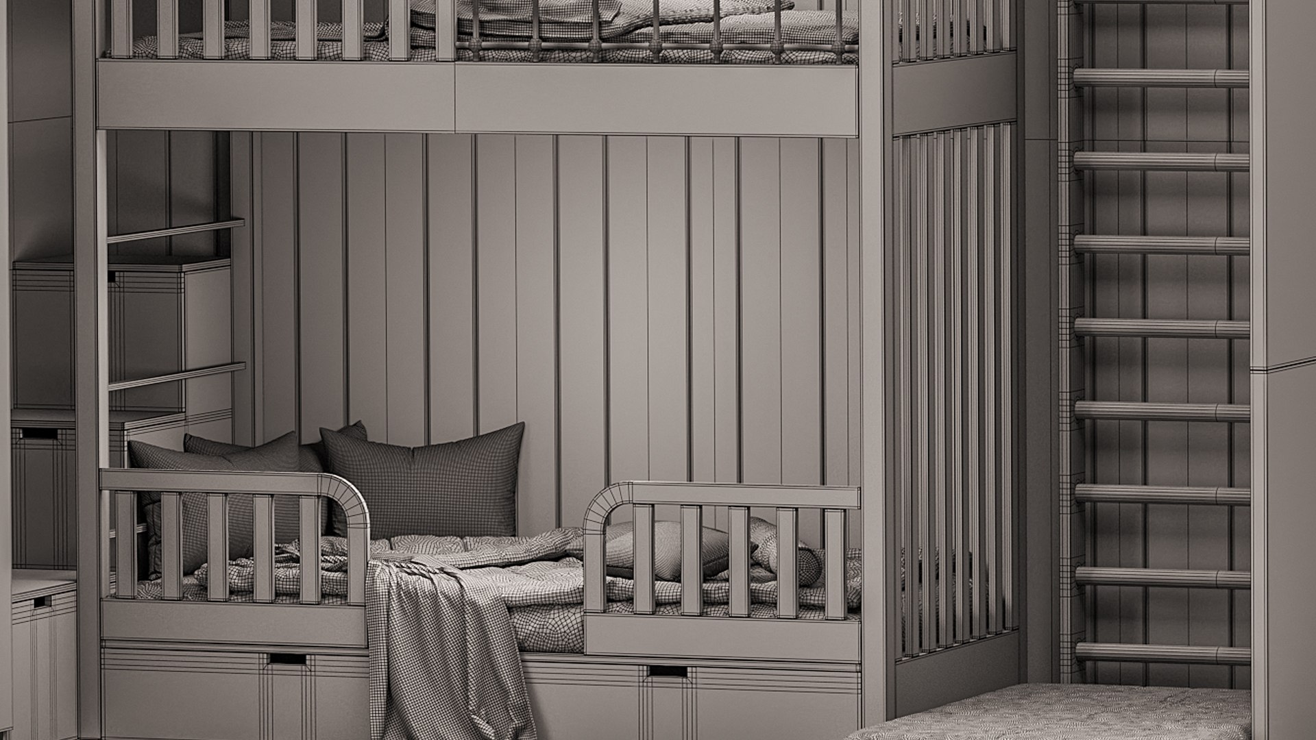 Childrens Bunk Bed 37 Model - TurboSquid 2377844