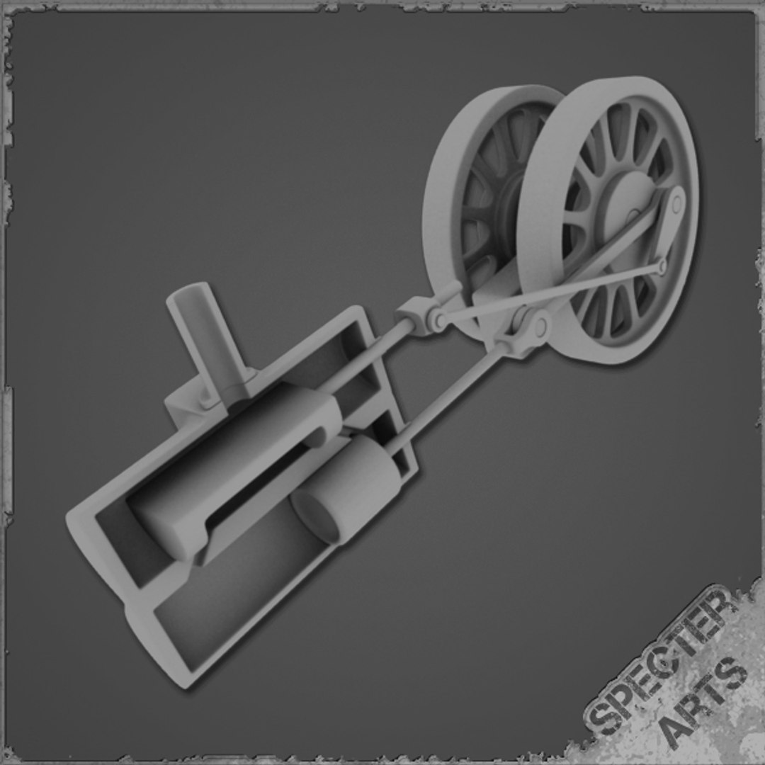 3ds cutaway steam engine simple