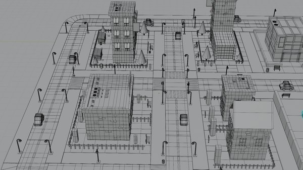 modelo 3d Pueblo pequeño Low Poly - TurboSquid 1791543