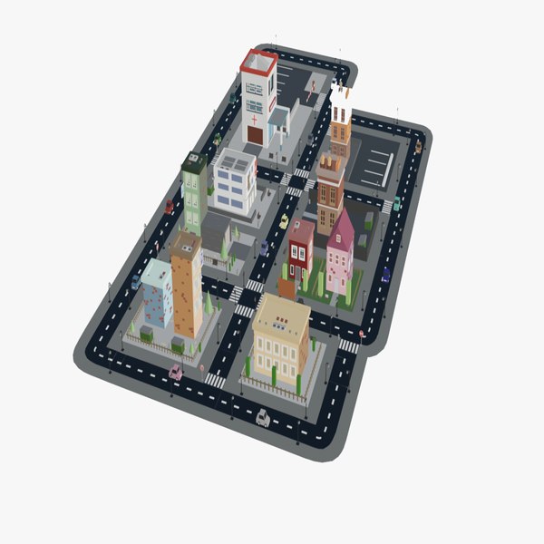 3D Small Town Low Poly - TurboSquid 1791543