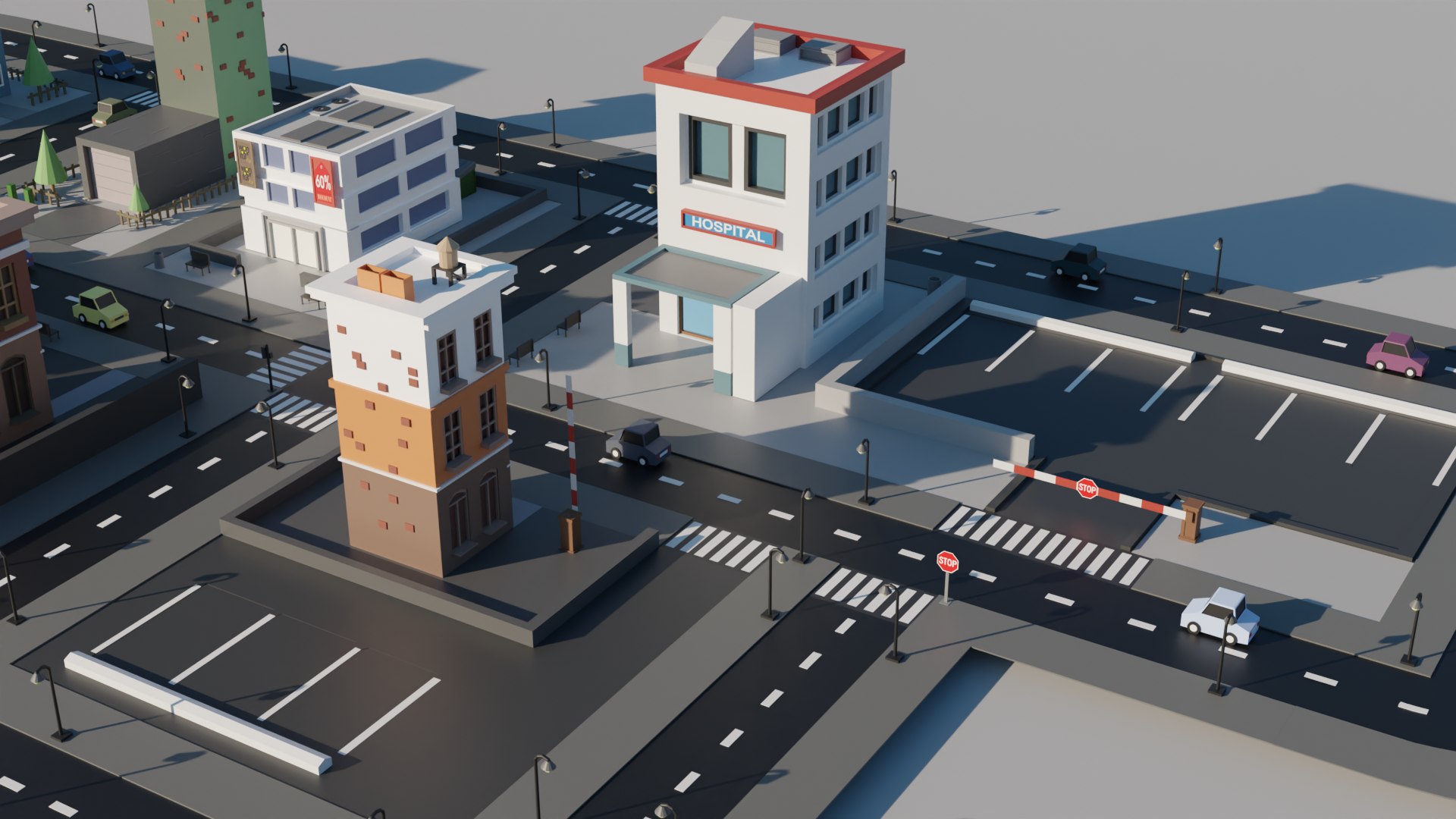 3D Small Town Low Poly - TurboSquid 1791543