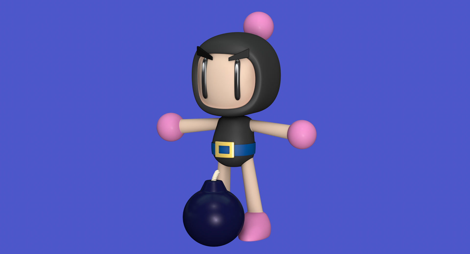 3D Model Kurubon Super Bomberman Black - TurboSquid 1383666