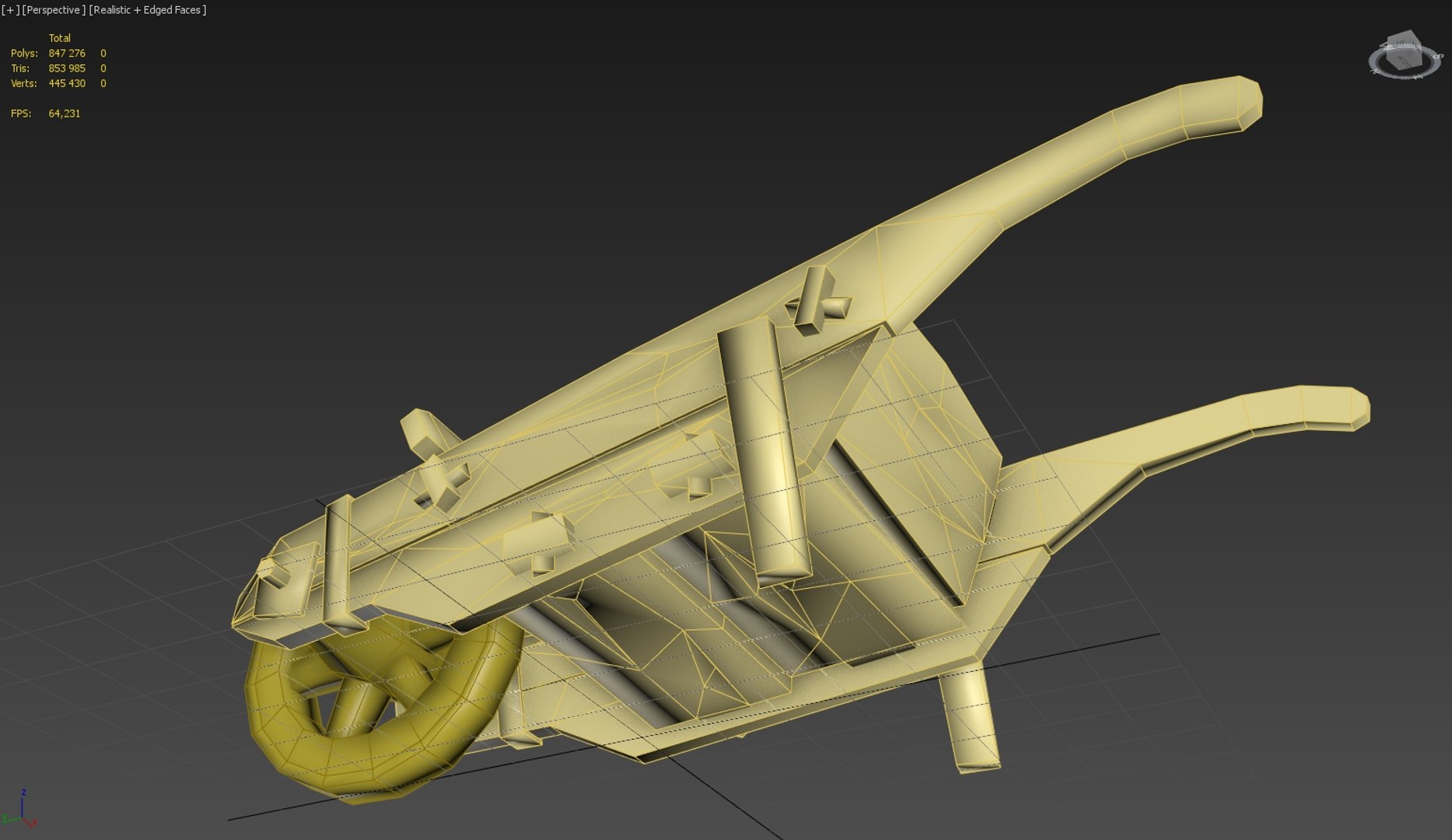 3D Wheelbarrow 2 WOOD RED GREEN BLUE - TurboSquid 2016397