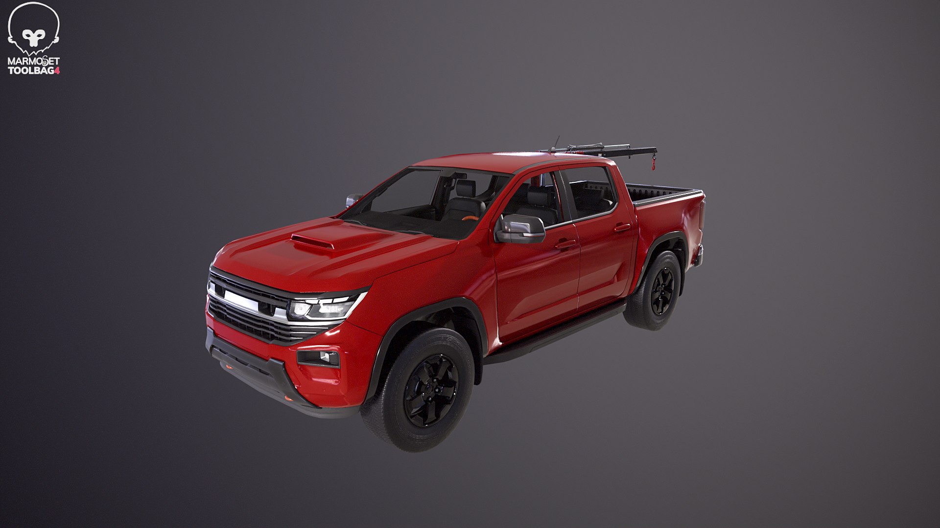 Generic Pickup Truck With Small Crane 3D Model - TurboSquid 2209007