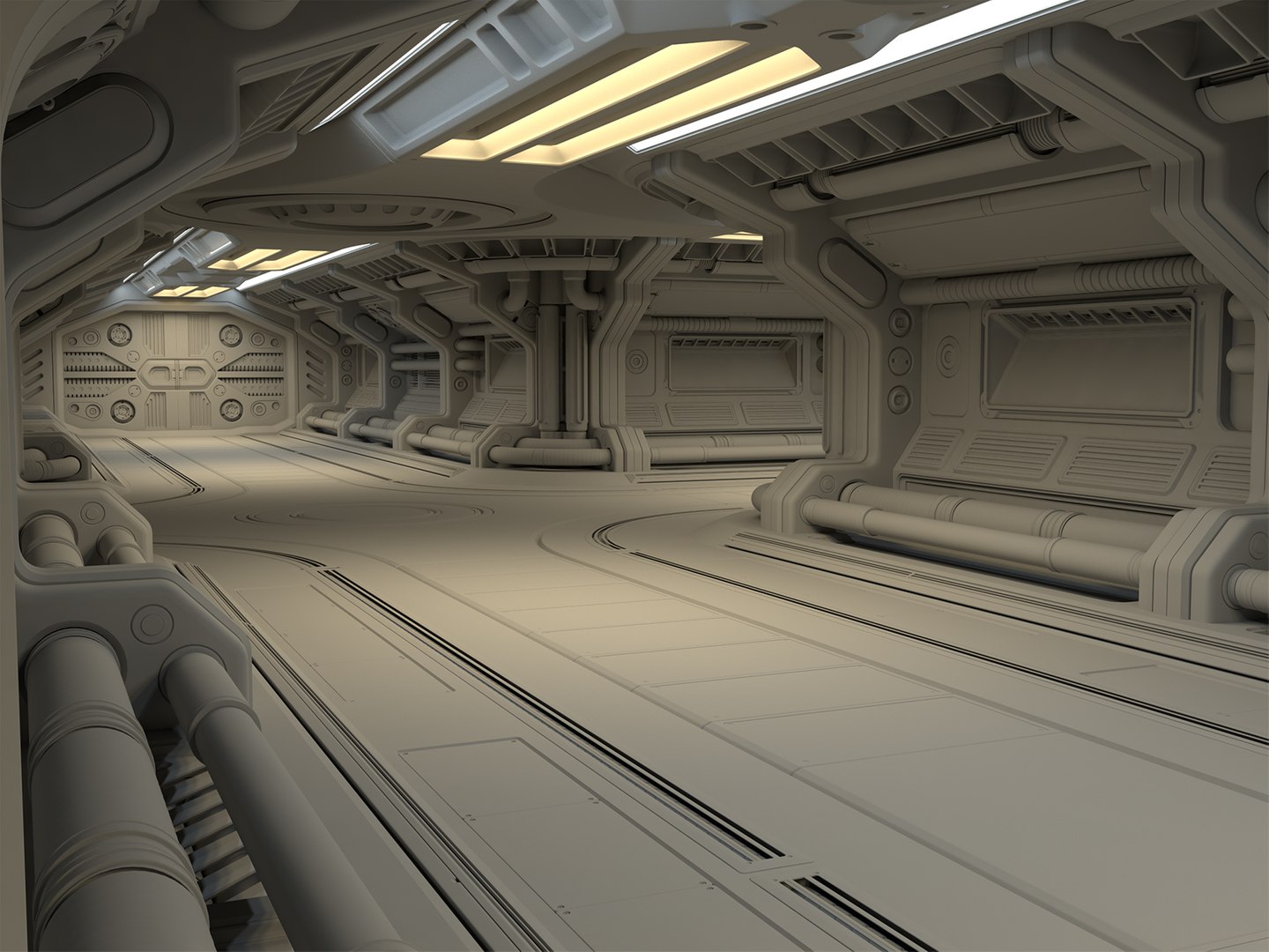 Sci-fi Modular Corridor Basic Model - TurboSquid 1366999