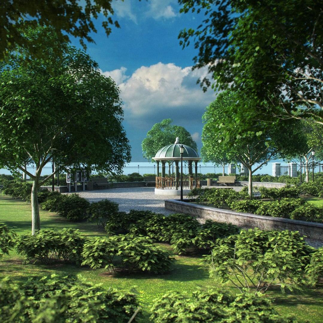 3D park trees vegetation - TurboSquid 1227132