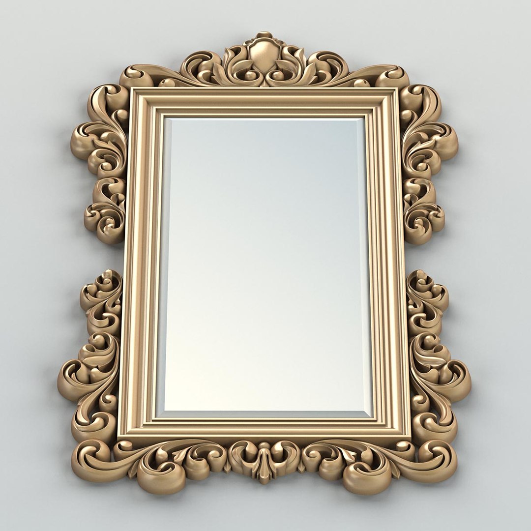 3d Carved Rectangle Mirror Frame