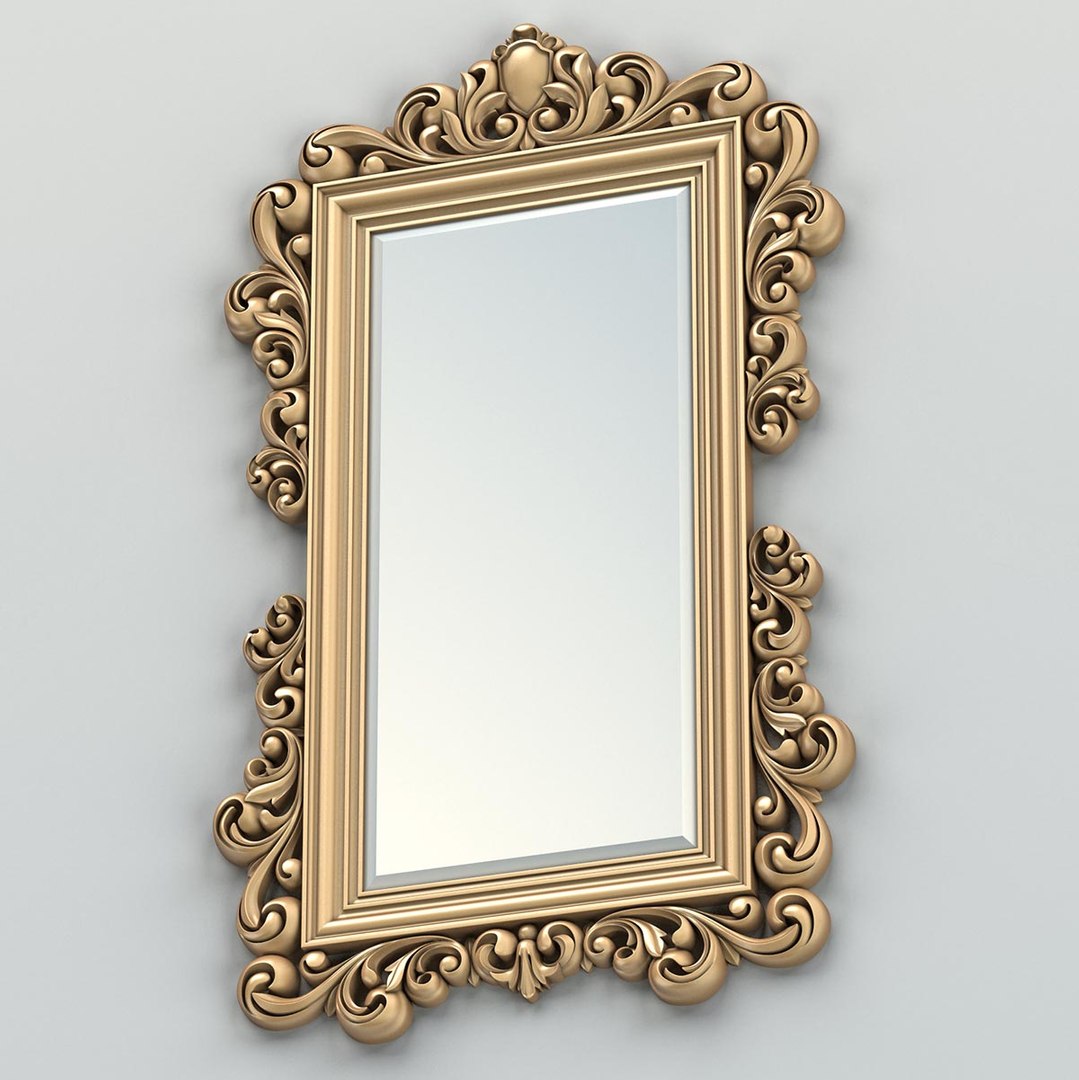 3d Carved Rectangle Mirror Frame