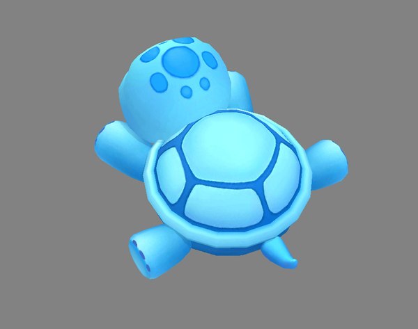 3D Cartoon Sea Turtle - Blue Tortoise Doll Toy - TurboSquid 1739820