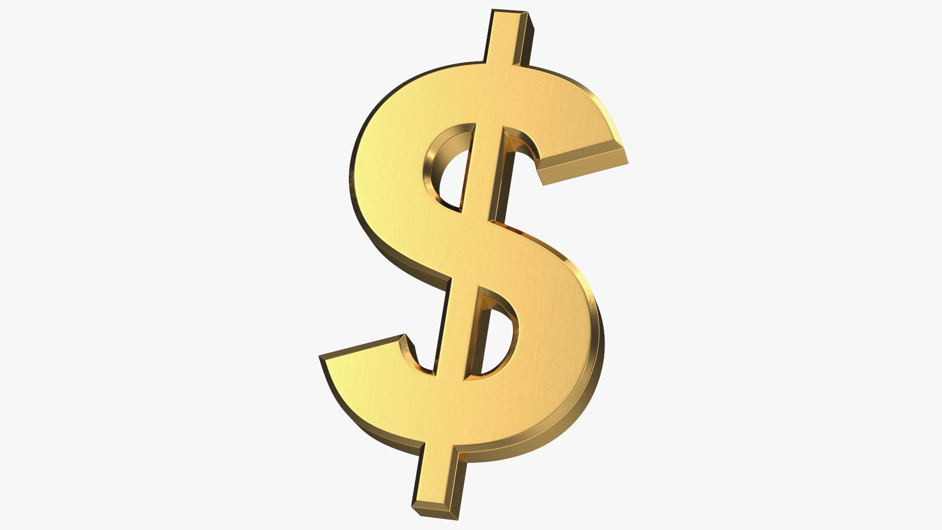Dollar currency symbol gold 3D model - TurboSquid 1686595