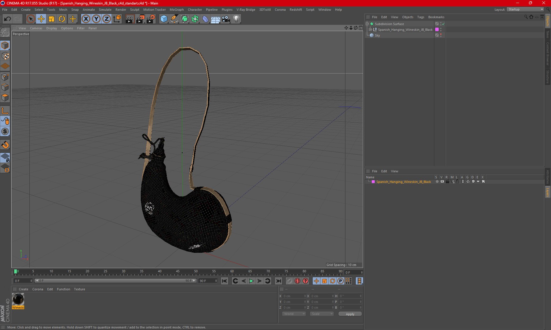 3D Model Spanish Hanging Wineskin JB Black - TurboSquid 2189662