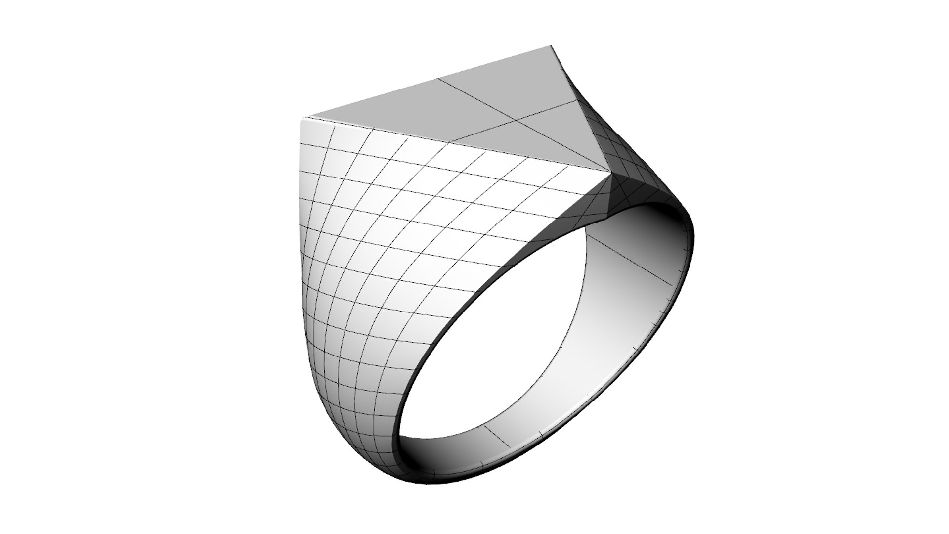 Gold Triangle Signet Ring 3D Model - TurboSquid 2022156