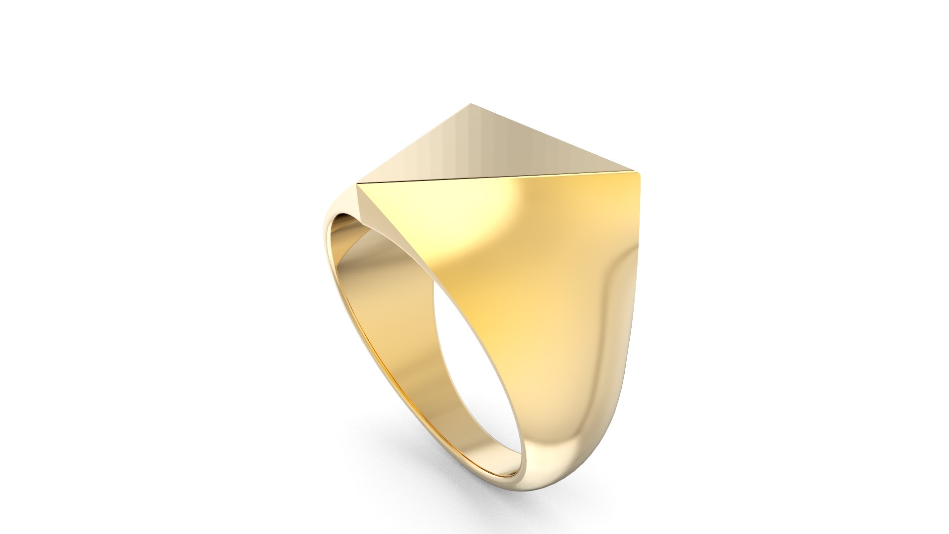 Gold Triangle Signet Ring 3D Model - TurboSquid 2022156