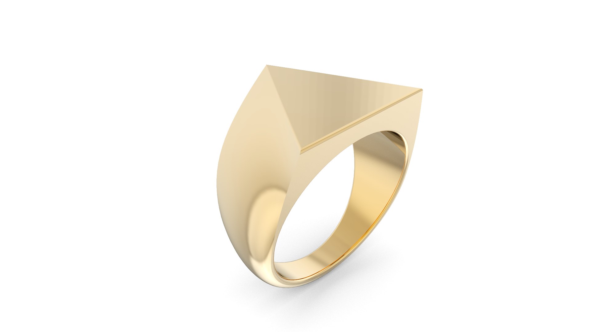 Gold Triangle Signet Ring 3D Model - TurboSquid 2022156