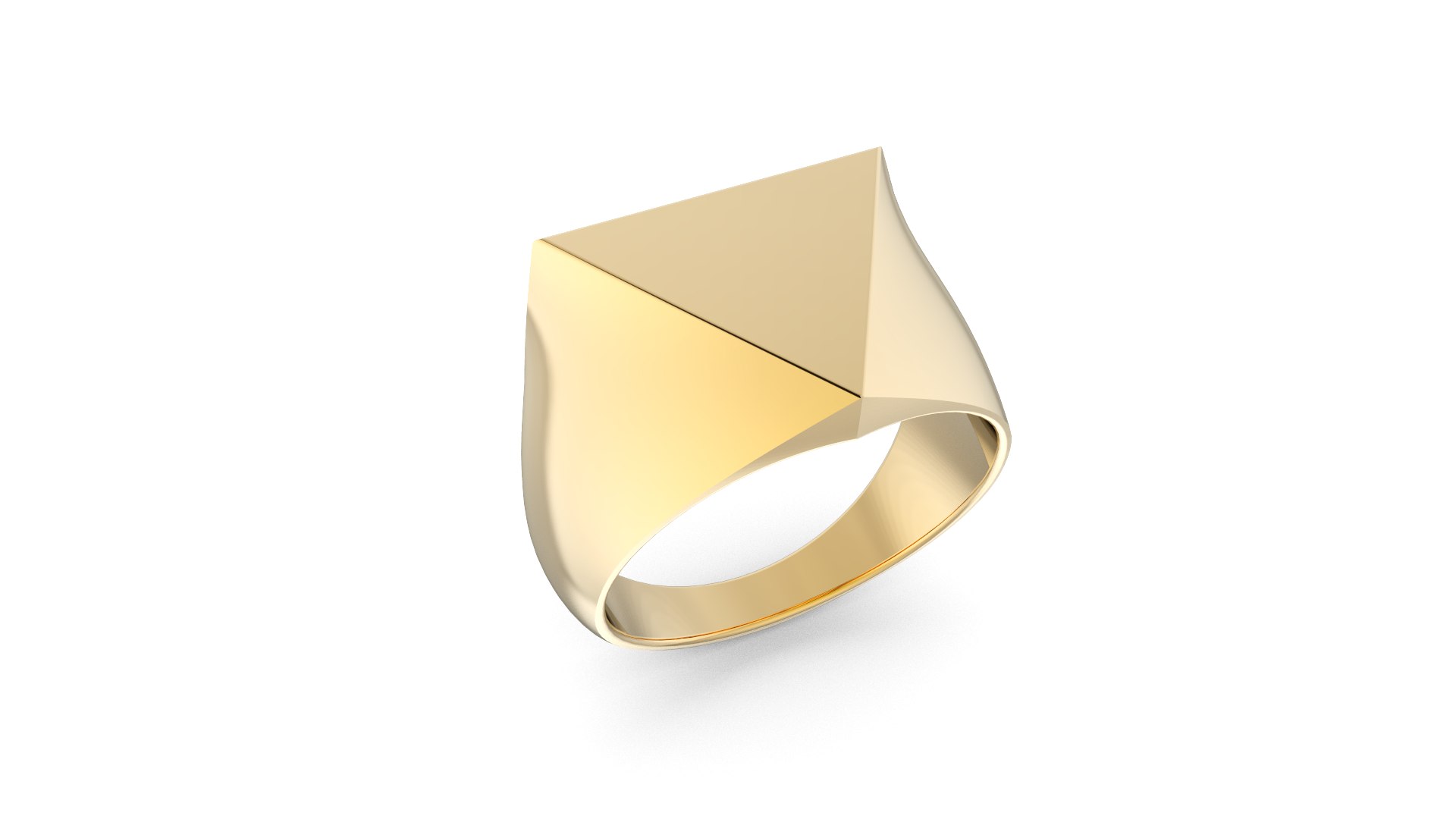 Gold Triangle Signet Ring 3D Model - TurboSquid 2022156
