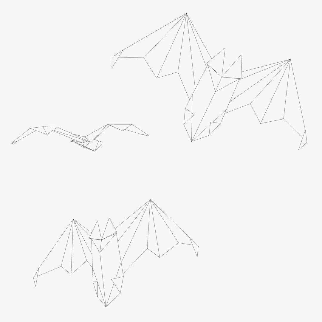 Origami Bat 3d Model