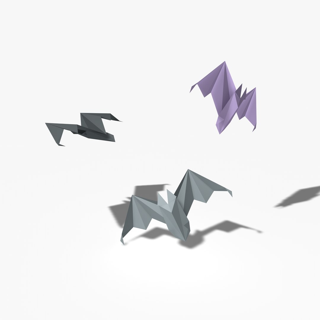 Origami Bat 3d Model