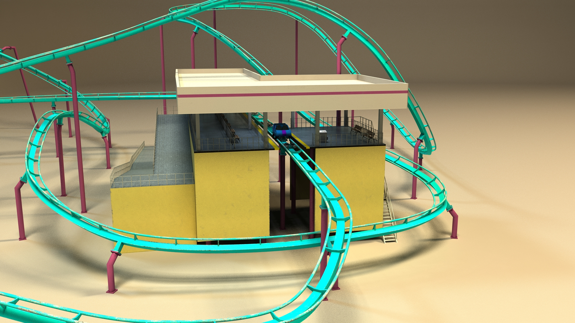 Roller coaster model - TurboSquid 1692292