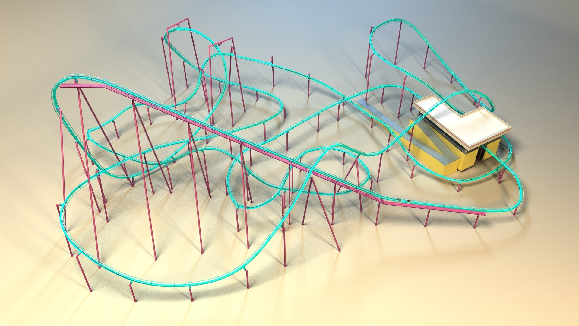 Roller Coaster Model - TurboSquid 1692292