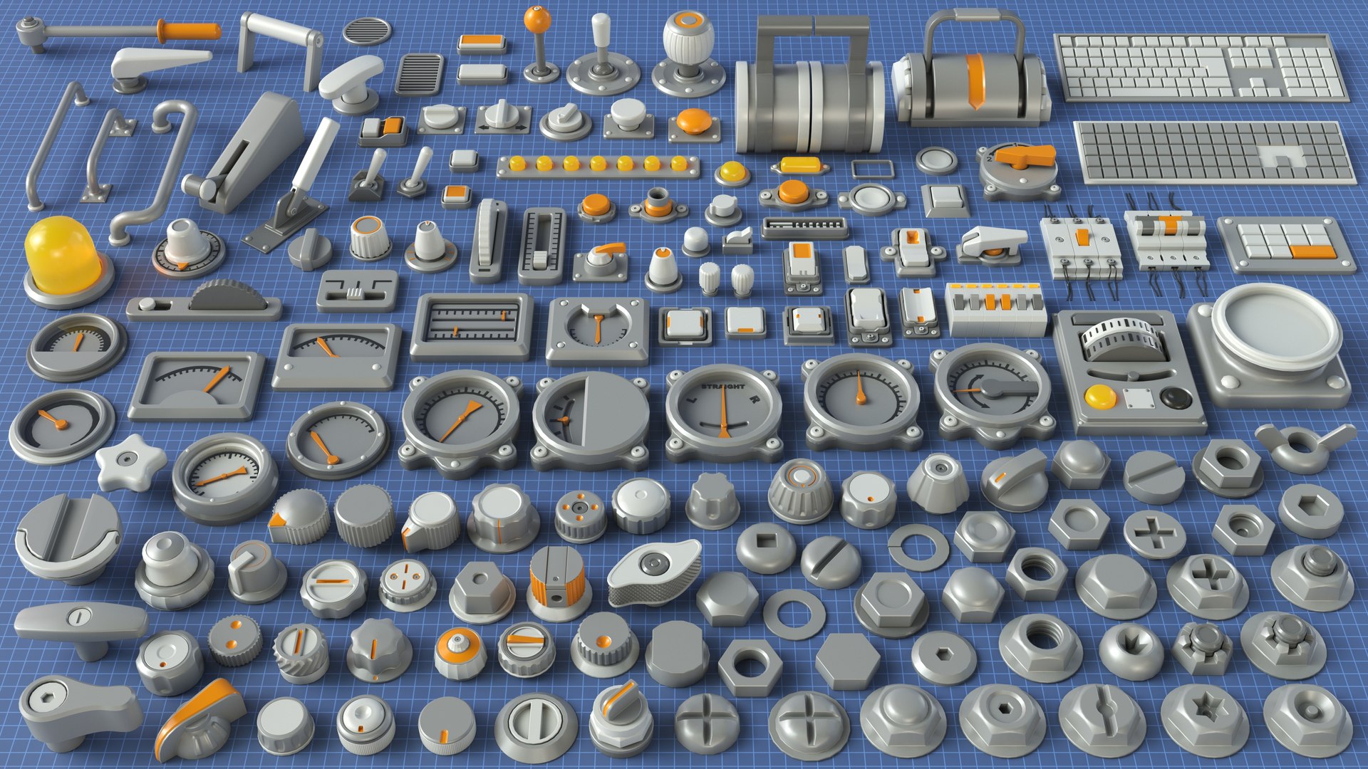 3D Industrial Kitbash - 9 - 156 Pieces Model - TurboSquid 2127217