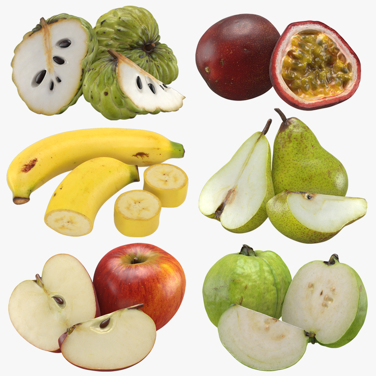 modelo 3d Colección de media rebanada de fruta - TurboSquid 1962315