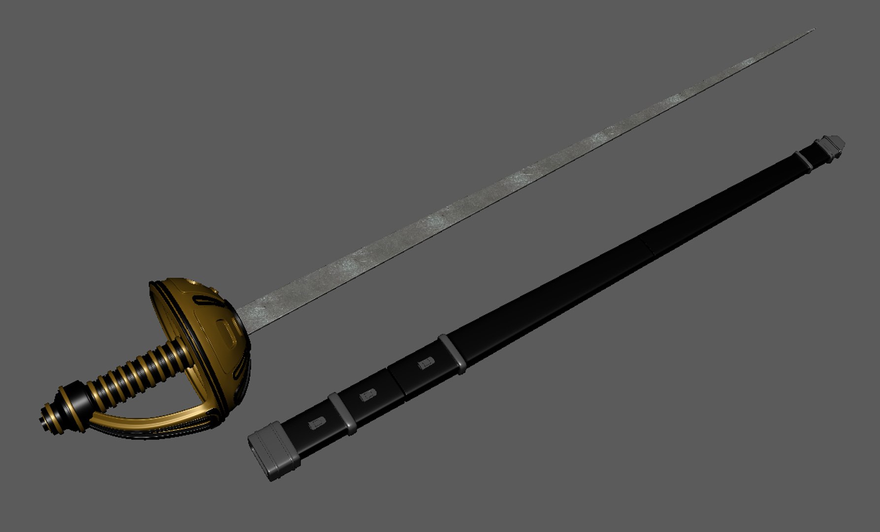 Sword Rapier Cartoon 3d Obj