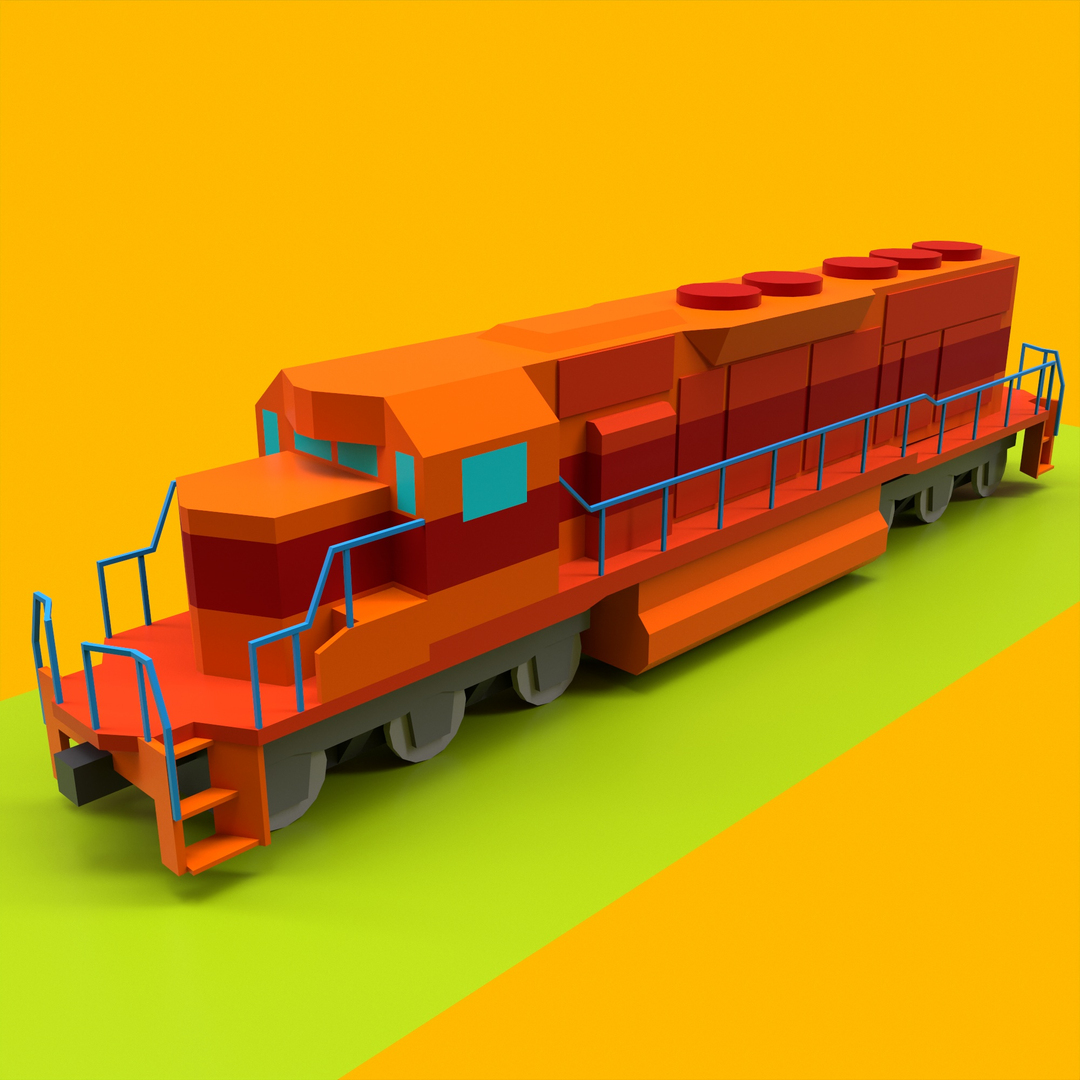 Lowpoly-Cartoon-Zug 3D-Modell - TurboSquid 1697482