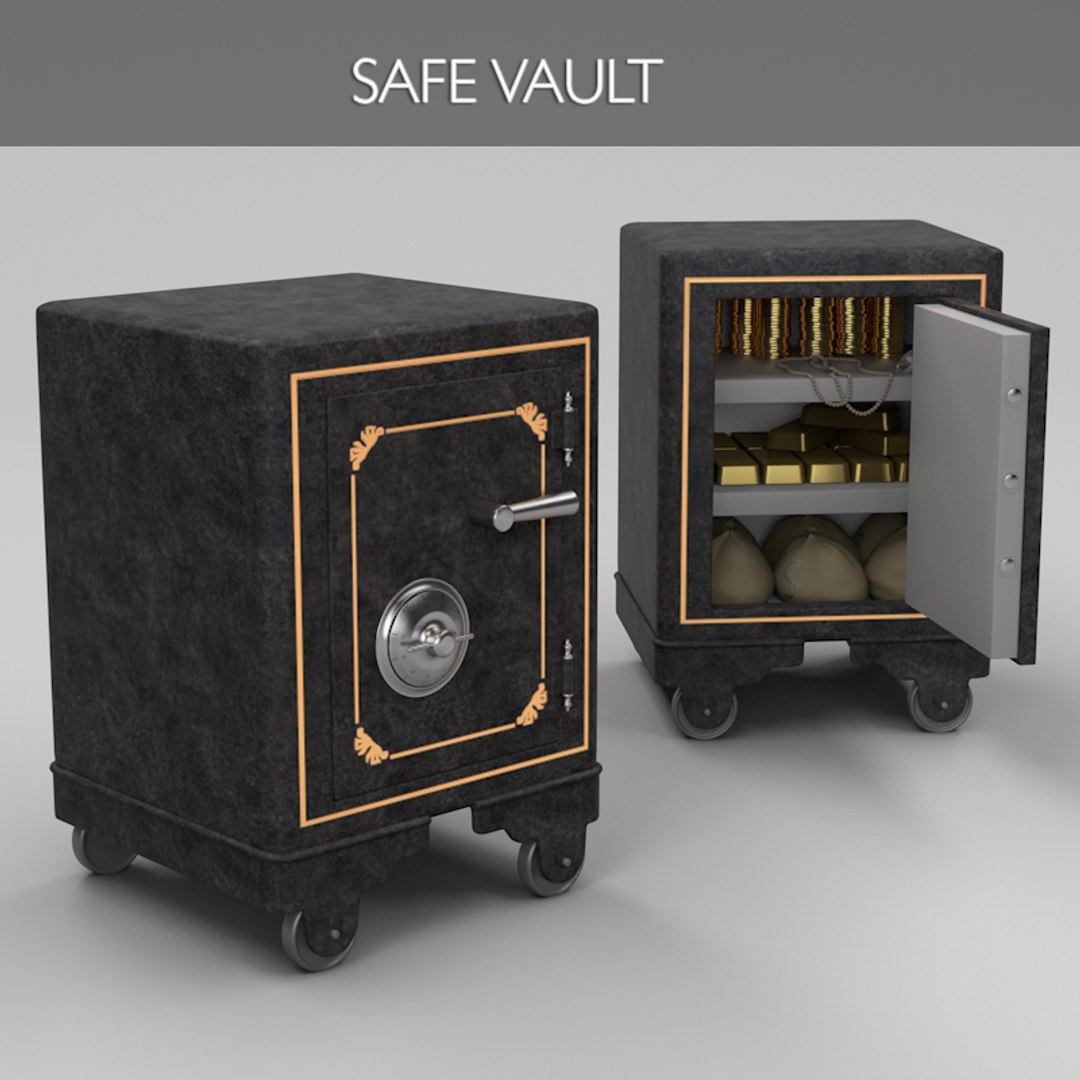financial banking vault cash register 3d model