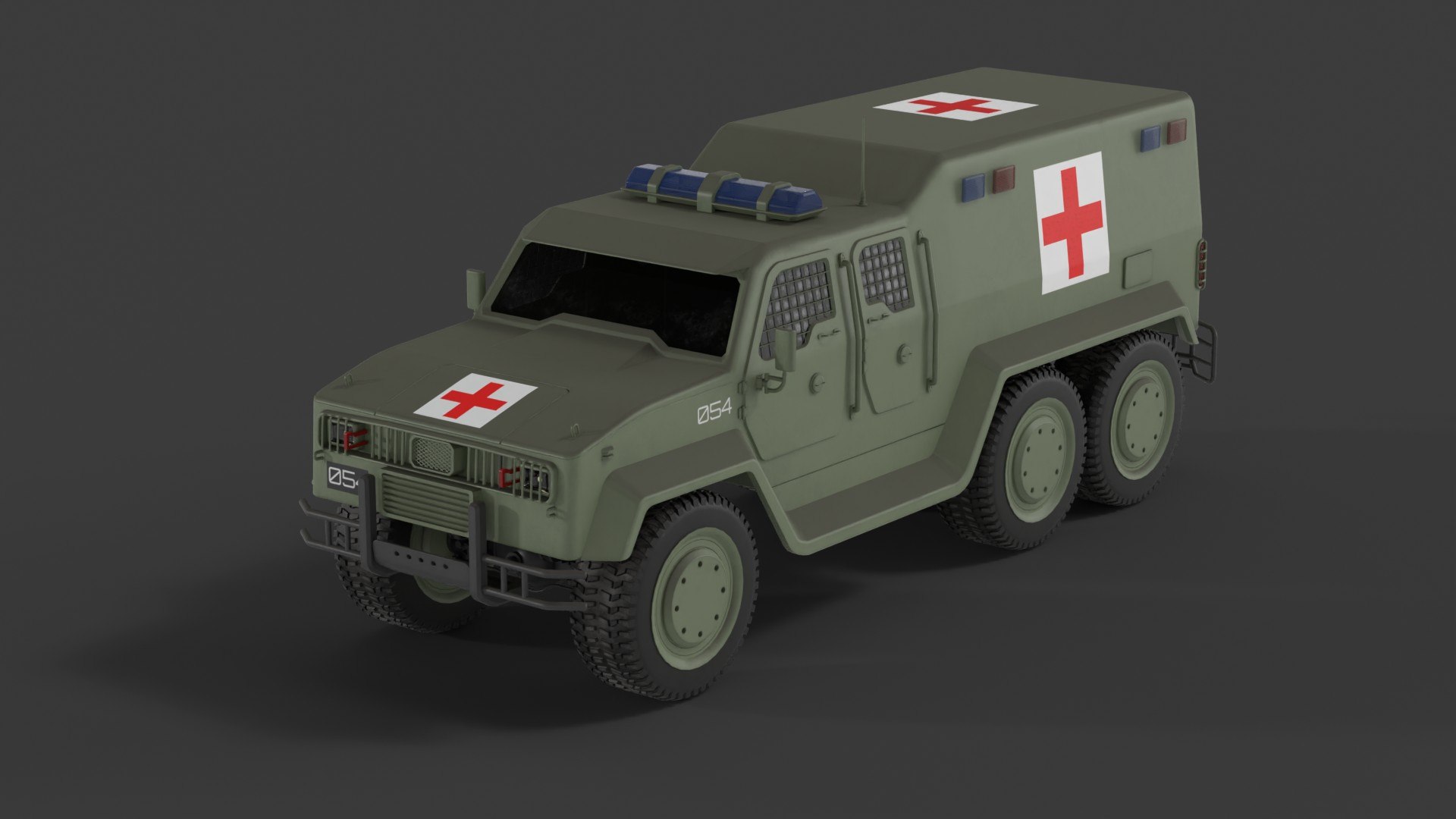 3D Model Military Ambulance - TurboSquid 2070284