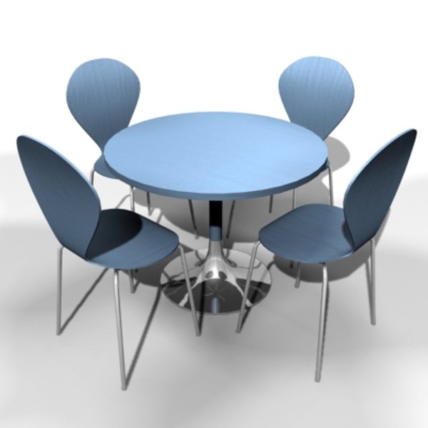 3d modern table chairs model