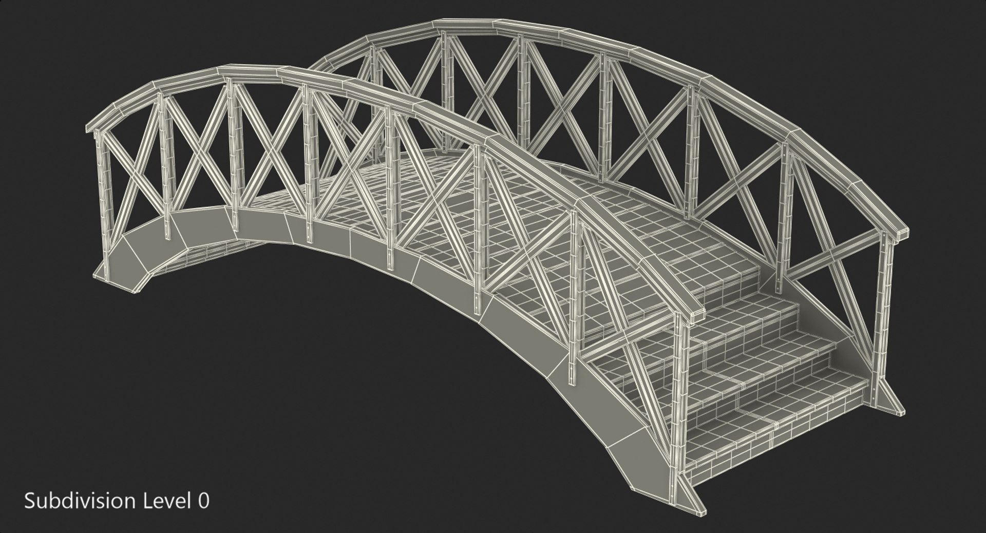 3D Arc Wooden Footbridge Model - TurboSquid 1329519