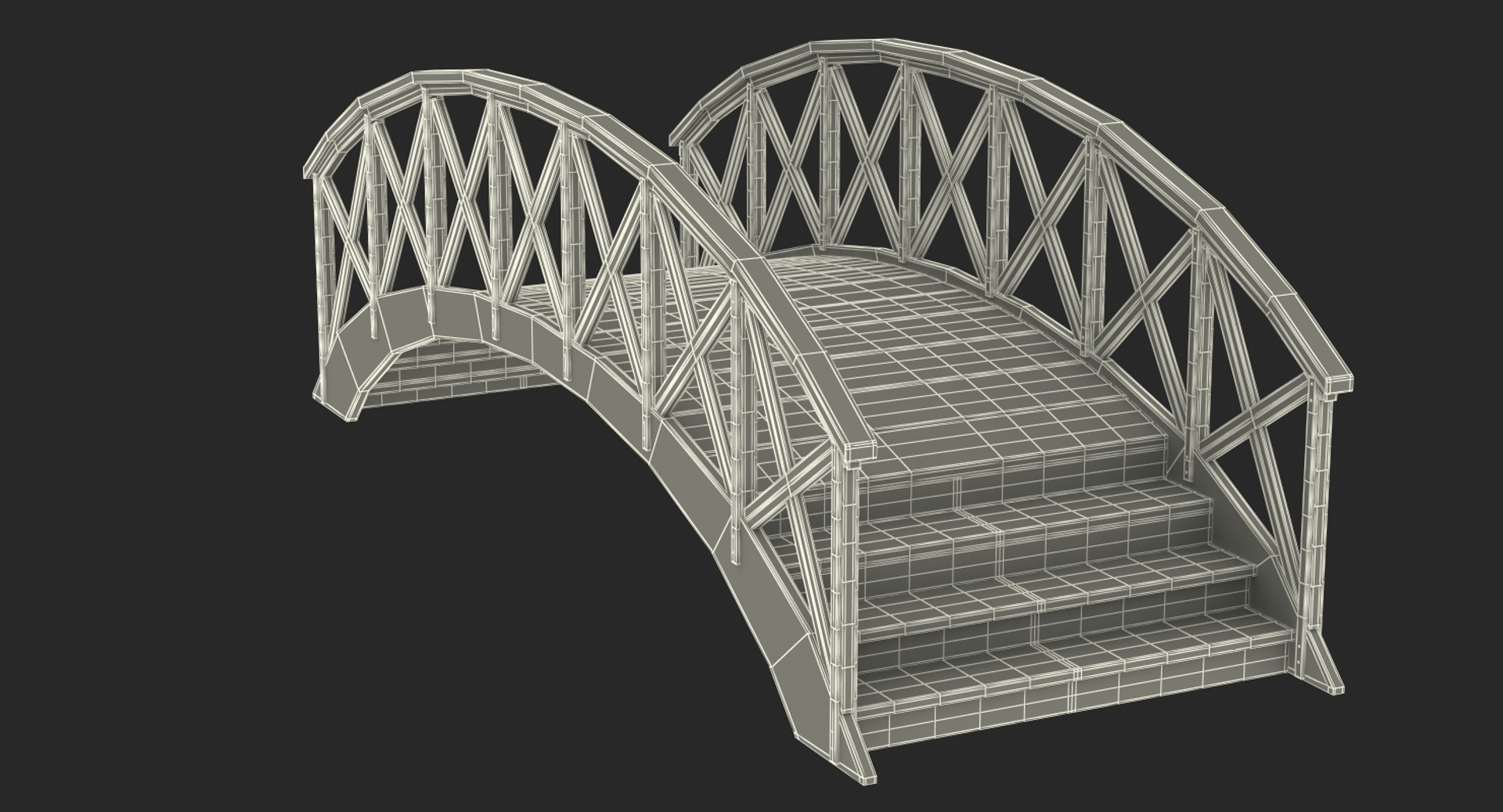 3D Arc Wooden Footbridge Model - TurboSquid 1329519