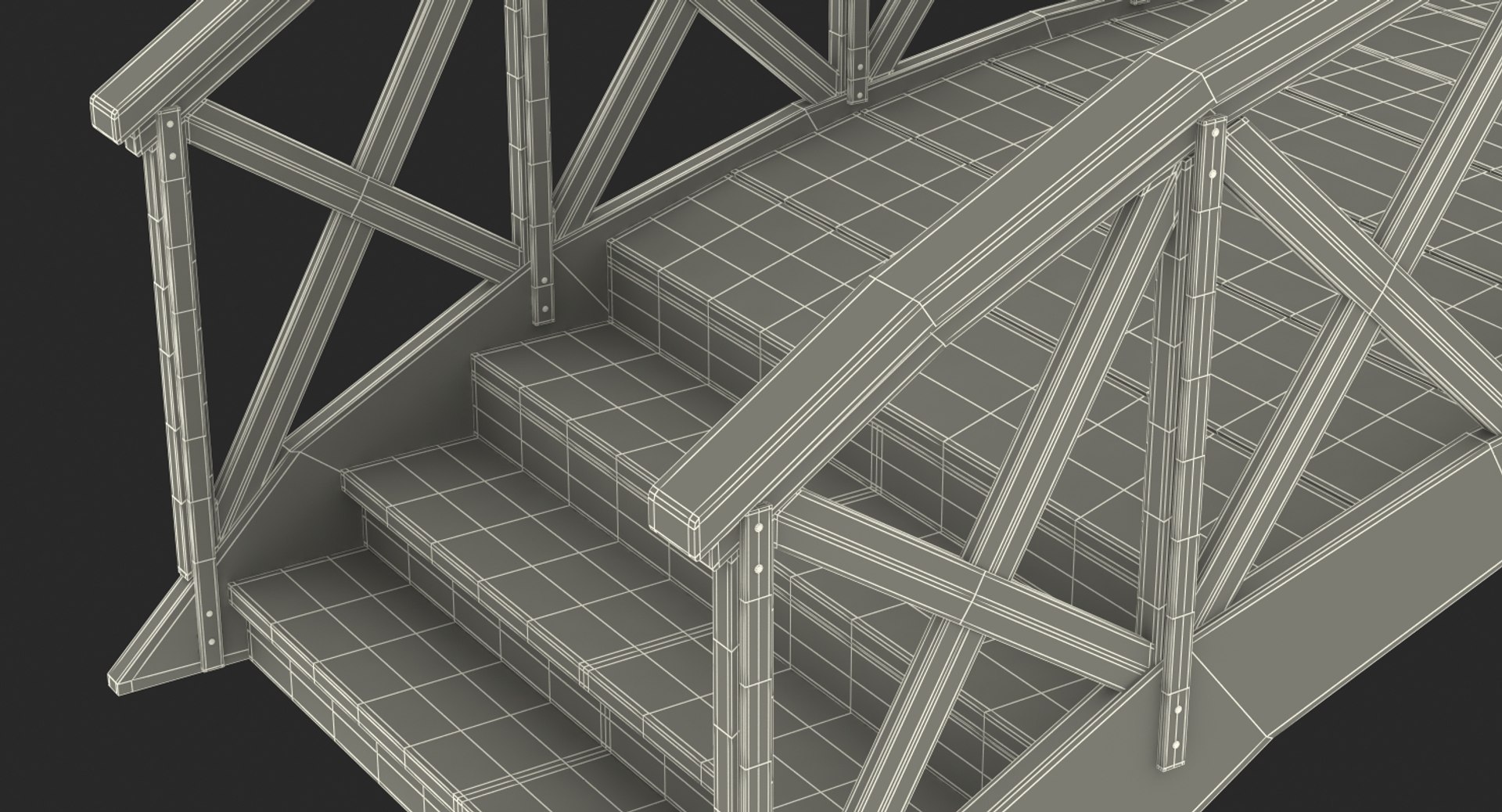 3D Arc Wooden Footbridge Model - TurboSquid 1329519