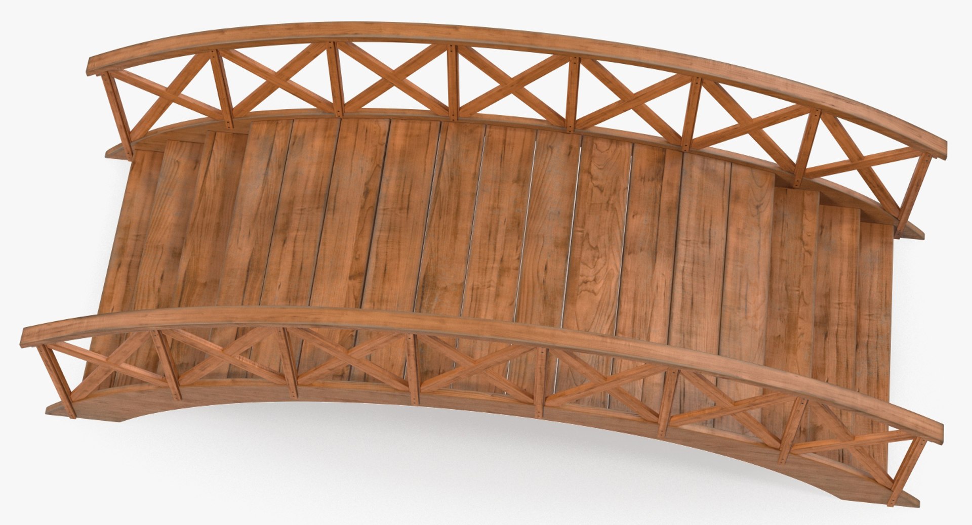 3D Arc Wooden Footbridge Model - TurboSquid 1329519