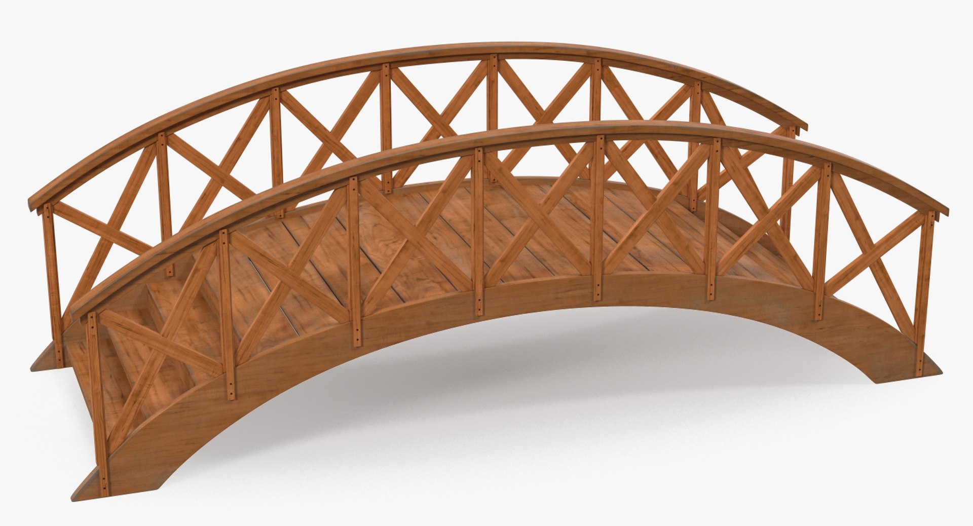 3D Arc Wooden Footbridge Model - TurboSquid 1329519
