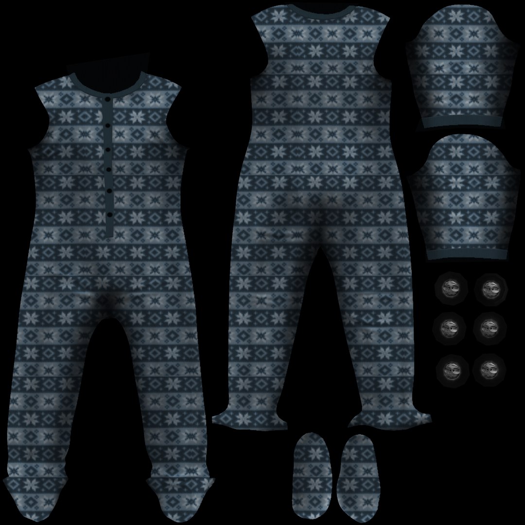 3D Mens Footed Onesie Loungewear - TurboSquid 1507747