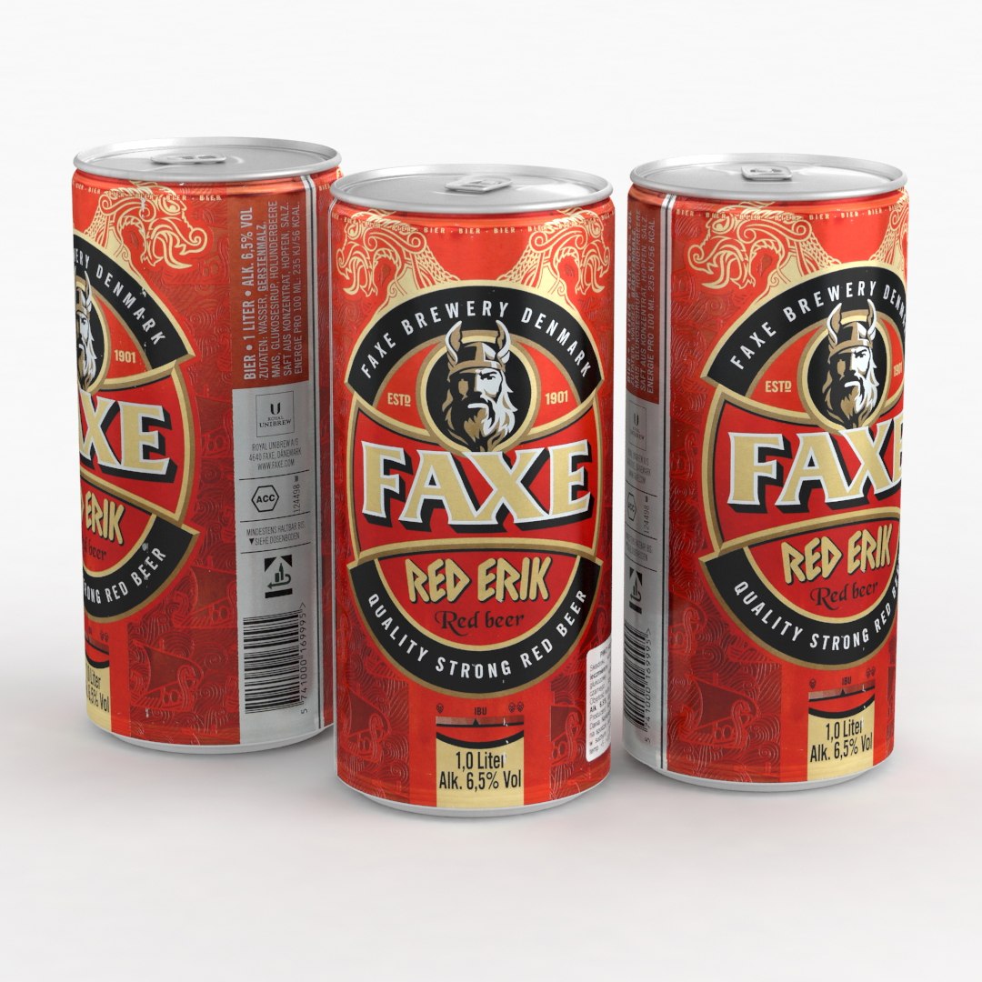 Beer Can Faxe Red Erik 1000ml 2022 3D - TurboSquid 1930401