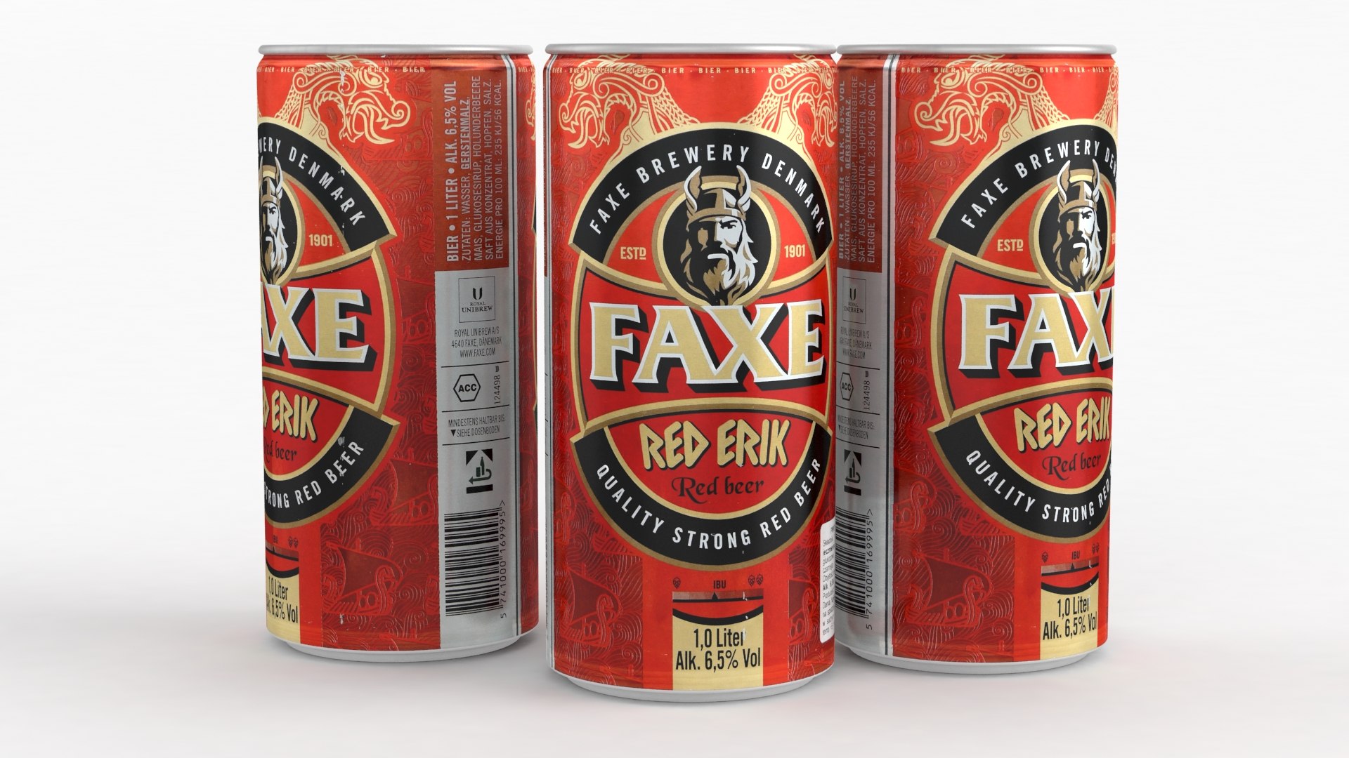 Beer Can Faxe Red Erik 1000ml 2022 3D - TurboSquid 1930401