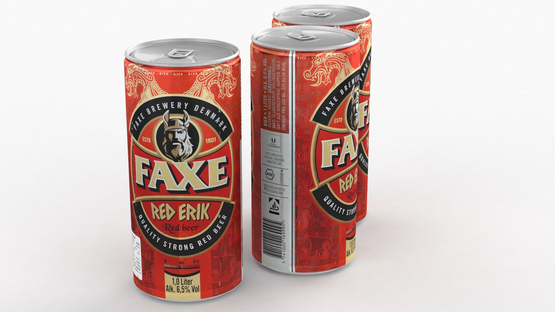 Beer Can Faxe Red Erik 1000ml 2022 3D - TurboSquid 1930401