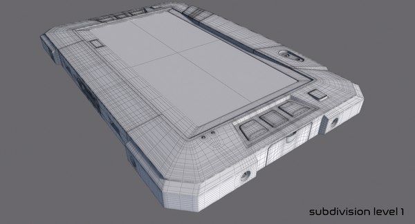 3d model military tablet