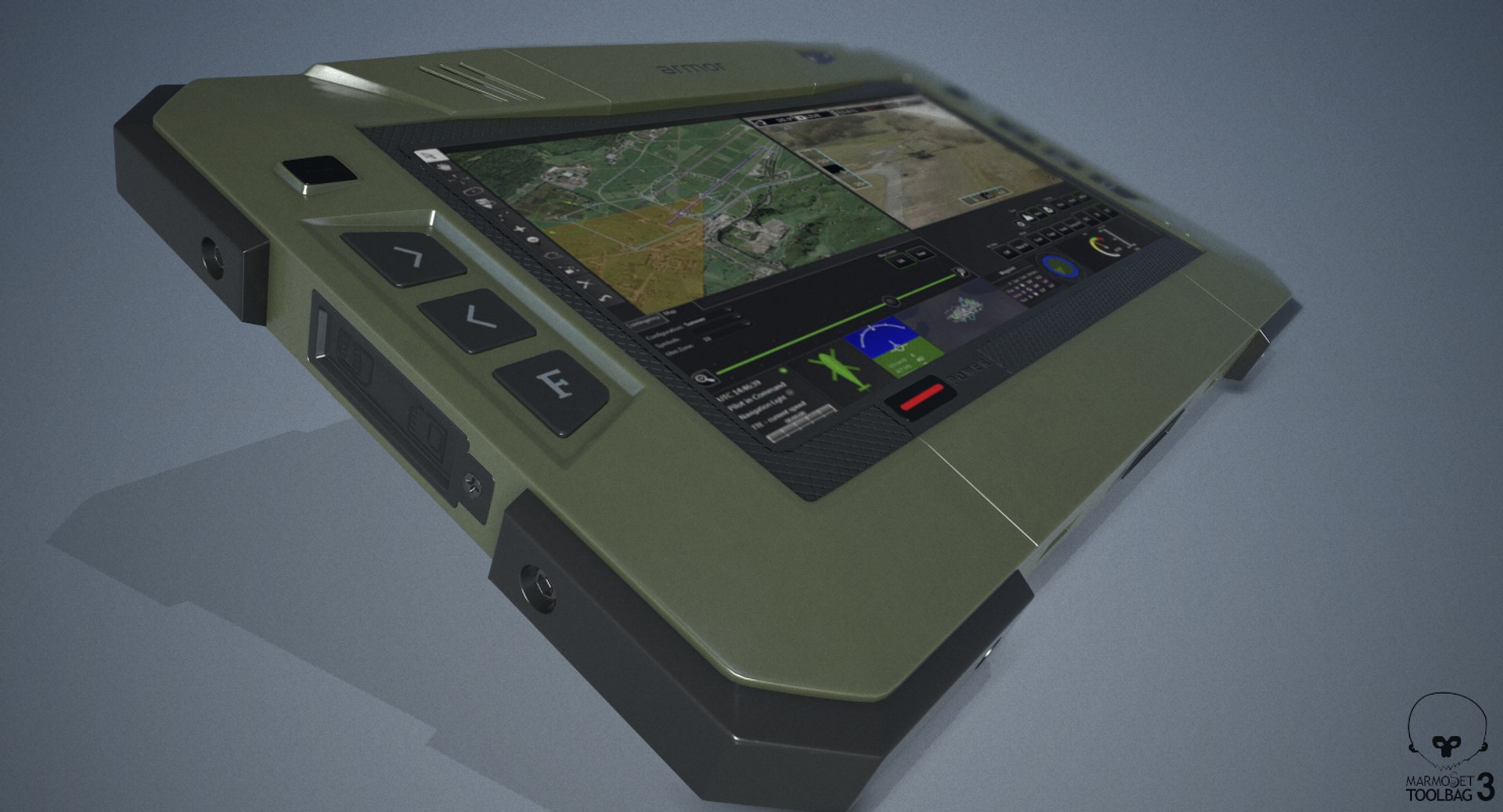3d model military tablet