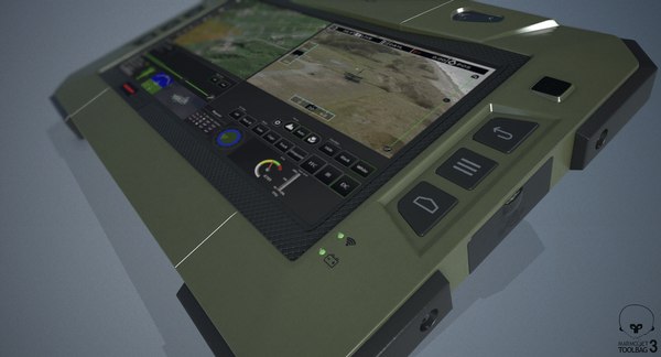 3d model military tablet