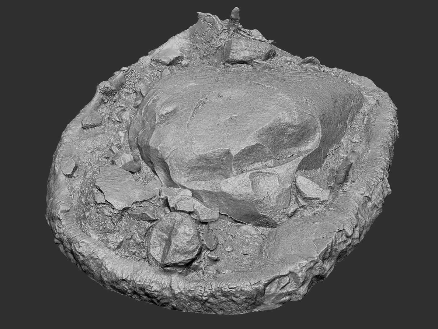 Jungle Rock Ground 8k 3d Obj