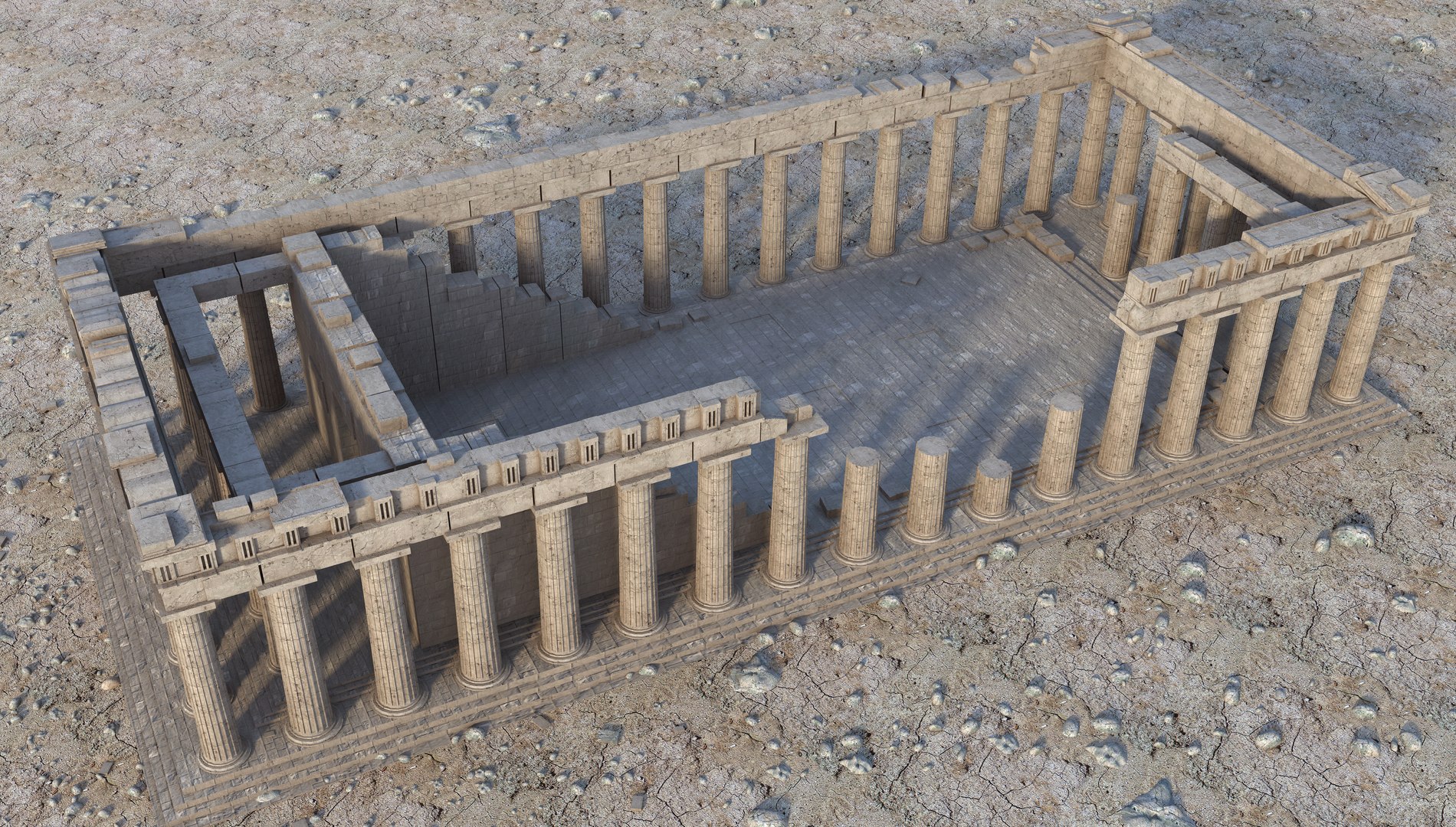 Historic Parthenon Temple Building 3D Model - TurboSquid 1310334