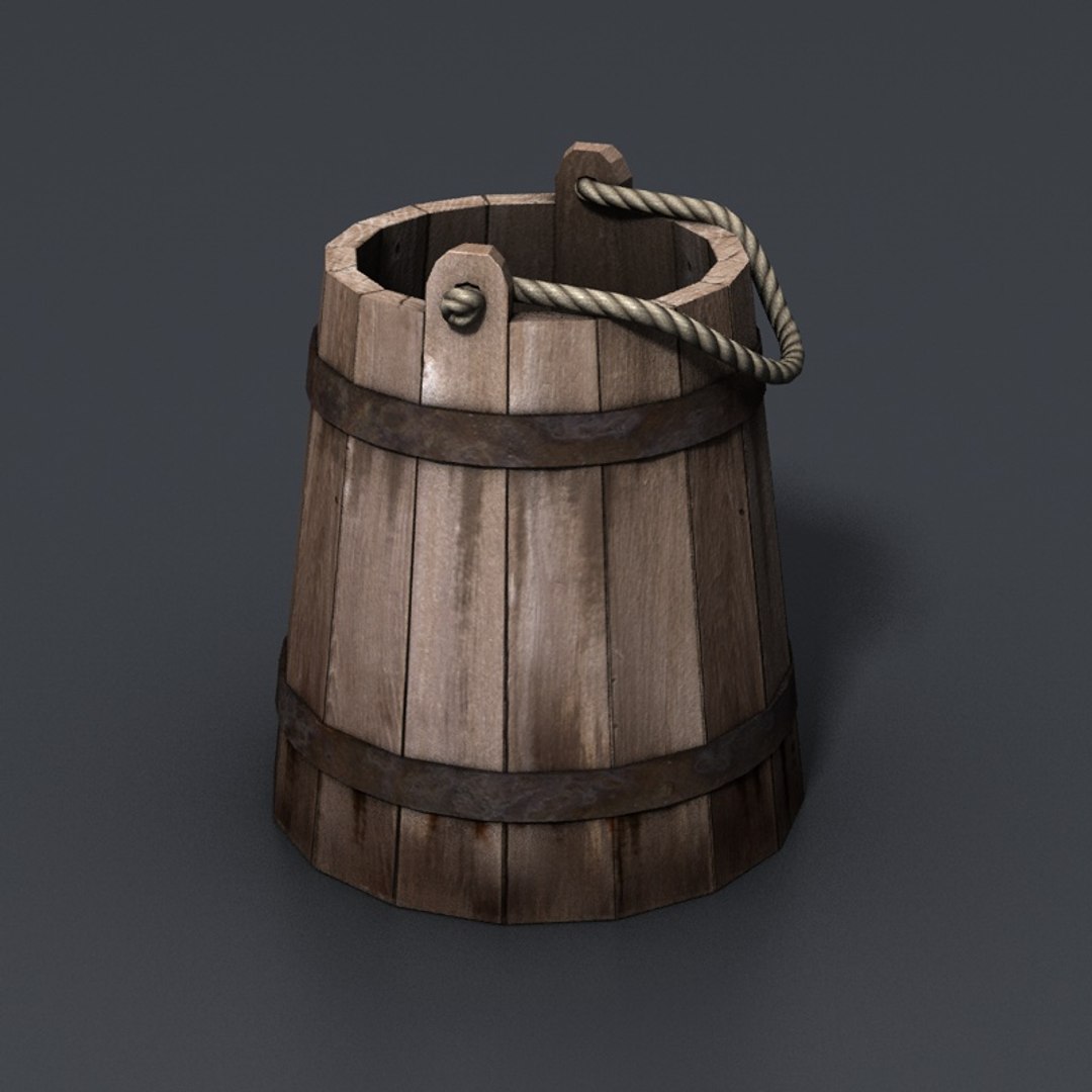 c4d bucket wooden wood