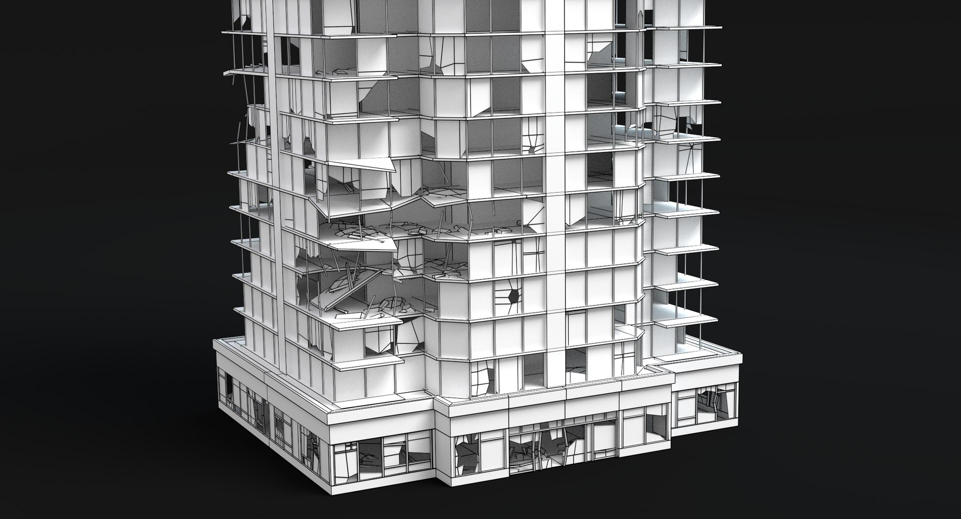 Max Destroyed Glass Building