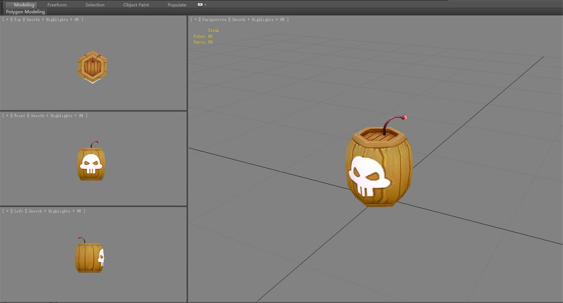 Cartoon Gunpowder Keg - Explosive Barrel 3D - TurboSquid 2269650