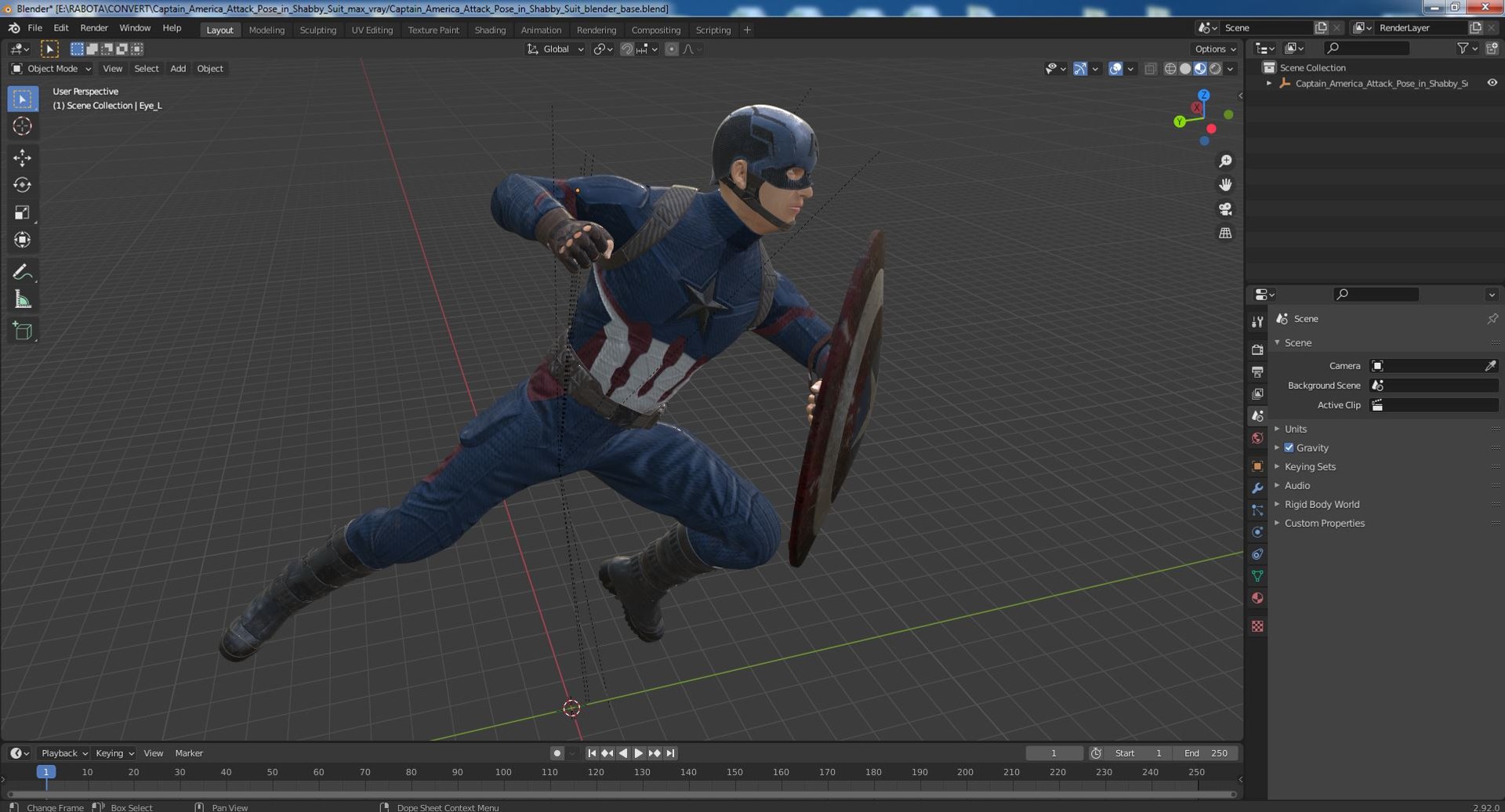 Captain America Attack Pose in Shabby Suit 3D model - TurboSquid 2045814
